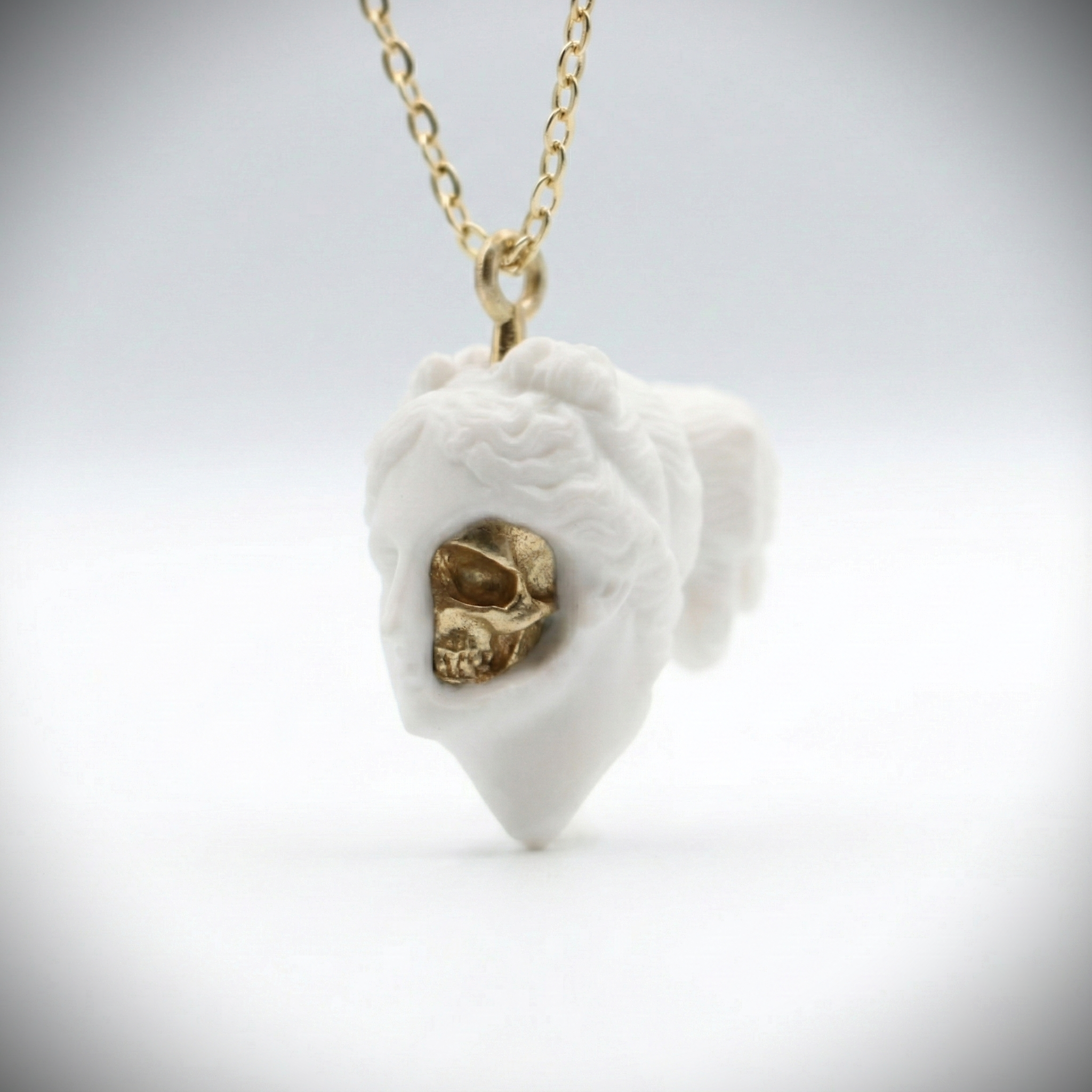 Marble Lion 925 Silver Gold Plated Necklace – Moko Art Design